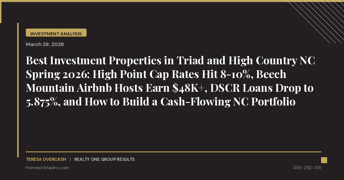 Best Investment Properties in Triad and High Country NC Spring 2026 ...