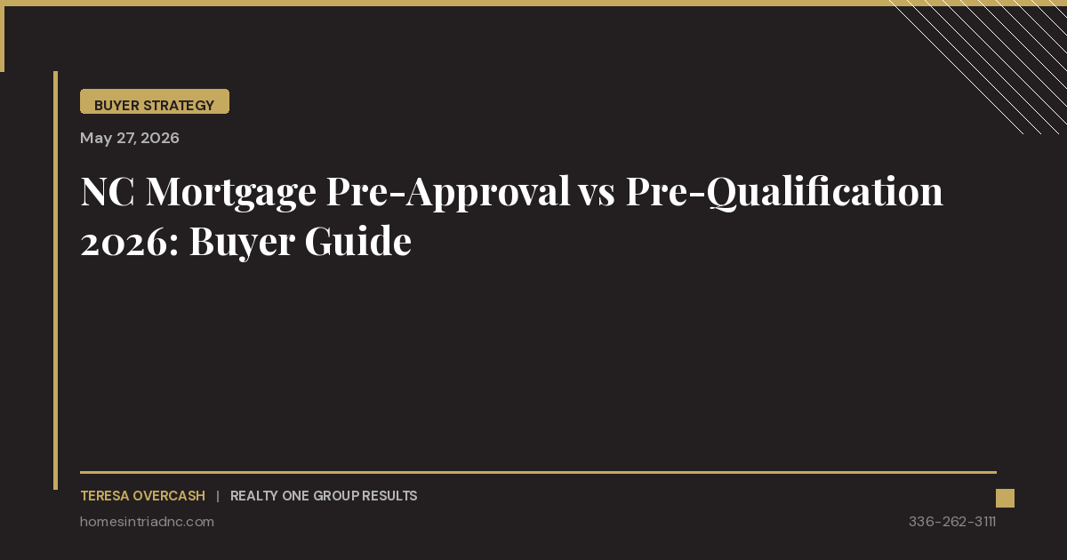 NC Mortgage Pre-Approval vs Pre-Qualification 2026: Buyer Guide