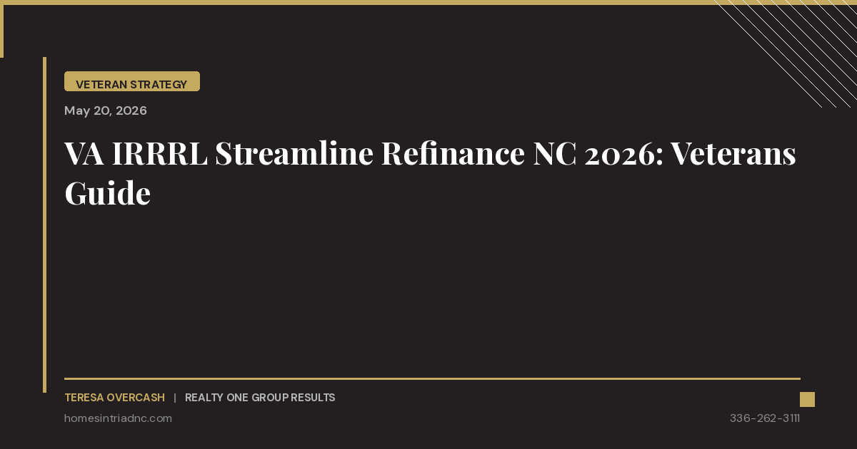 VA IRRRL Streamline Refinance NC 2026: Veterans Guide
